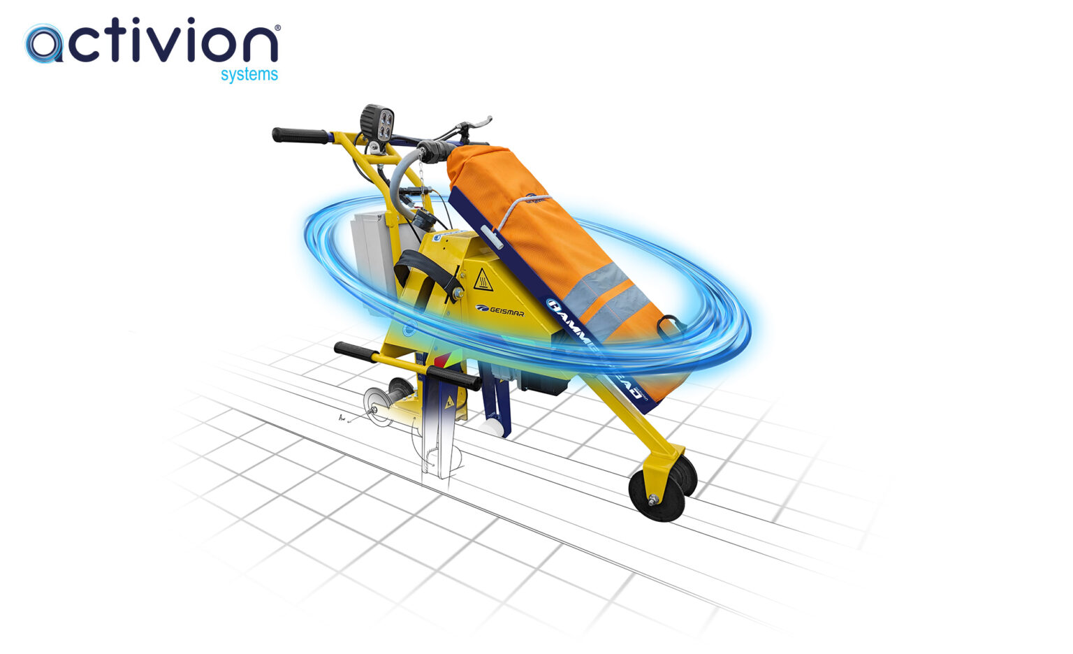 Frappeur de rail mono-file électrique Hammerhead Mono | Geismar